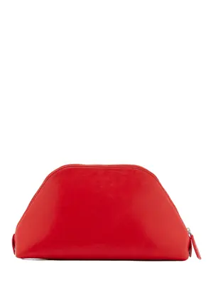 THE ROW The Row Devon Leather Pouch Red