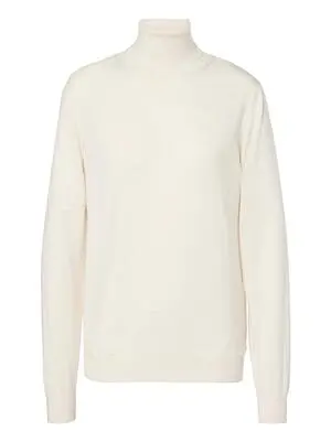 THE ROW The Row Heva Wool Jersey Turtleneck Sweater White