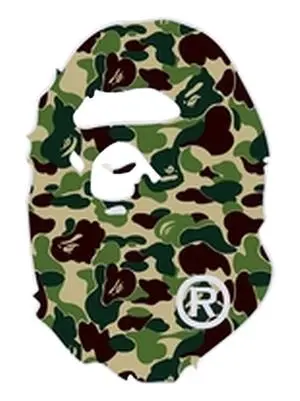 A BATHING APE Abc Camo Big Ape Head Tee /green - White