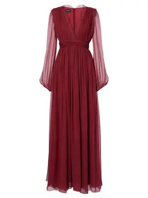 Giambattista Valli Lace-trimmed Silk Gown - Red