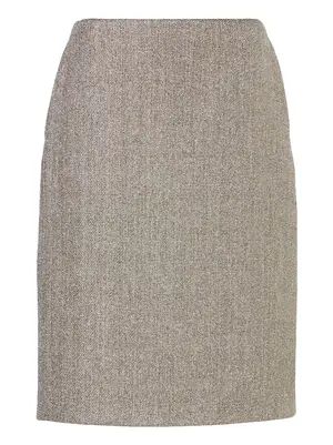 THE ROW Corinna Lamé Canvas Pencil Skirt - Grey