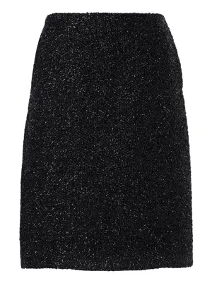 THE ROW Corinna Lamé Pencil Skirt - Black