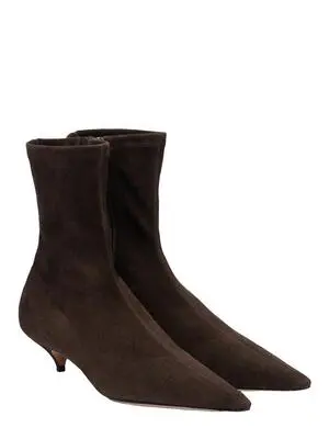 THE ROW The Row Liisa Suede Ankle Boots Brown