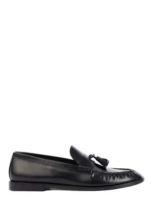 THE ROW Polished Leather Loafers - Black