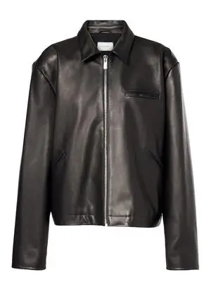 Magda Butrym Oversized Leather Jacket - Black