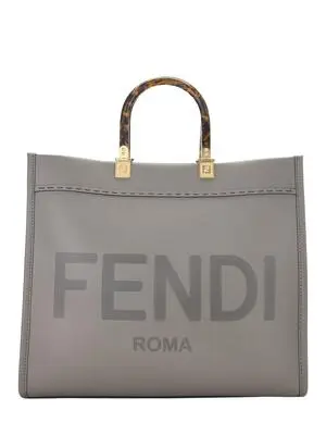 Fendi Calfskin Sunshine Shopper Medium Grey