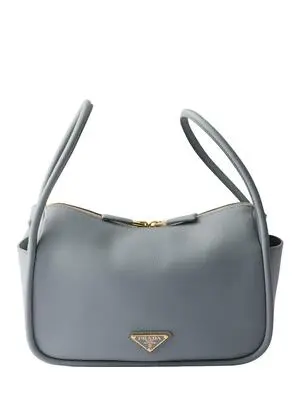 Prada Prada Flou Zip Leather Top-Handle Bag Opaline
