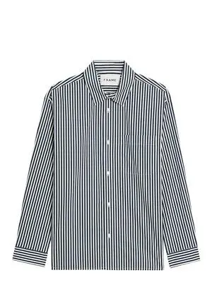 FRAME Striped Cottonpoplin Shirt - Midnight Blue