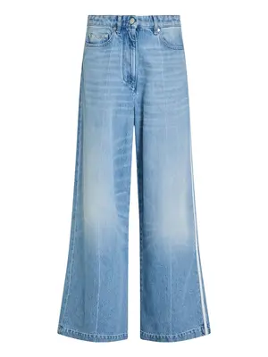 PETER DO High-rise Wide-leg Jeans - Mid Denim