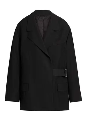 Acne Studios Acne Studios Belted Wool And Hemp-Blend Twill Blazer Black