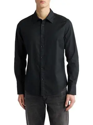 Rag & Bone Tomlin Cotton Dobby Button-up Shirt - Jetblk