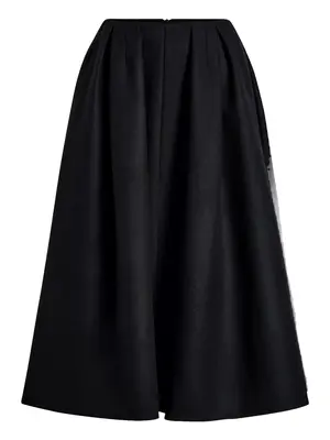 Patou Pleated Midi Skirt - Black
