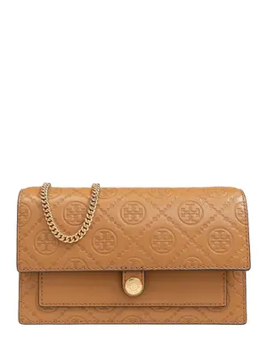 Tory Burch T Monogram Leather Crossbody Bag - Brown