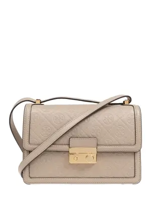 Tory Burch T Monogram Leather Shoulder Bag - Neutrals
