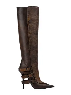 LE SILLA 120mm Pointed Toe Boots - Brown