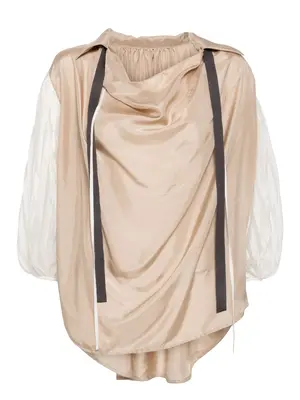 SHANSHAN RUAN Pleated Blouse - Neutrals