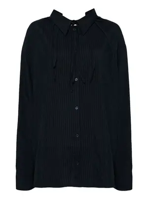 PUSHBUTTON Back-tie Oversized Shirt - Blue