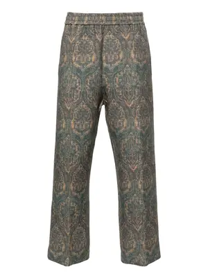 PIERRE-LOUIS MASCIA Graphic-print Trousers - Blue