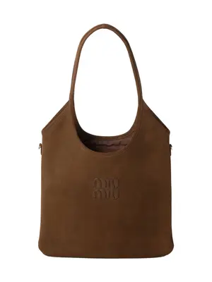 Miu Miu Ivy Suede Tote - Brown