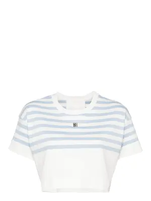 Givenchy 4g Striped Cropped T-shirt - White