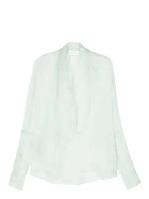 GENNY Silk Organza Blouse - Green