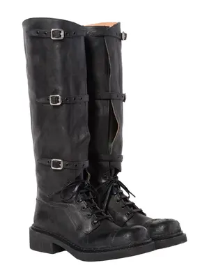 Miu Miu Multi-buckle Leather Boots - Black