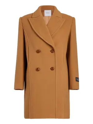 Patou Double-breasted Coat - Brown