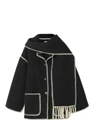 TOTEME Draped Fringed Jacket - Gray