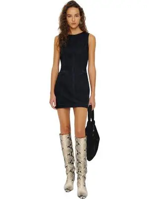 REFORMATION Citron Denim Mini Dress - Black