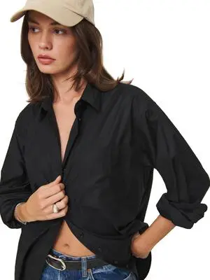 REFORMATION Eli Oversized Shirt - Black