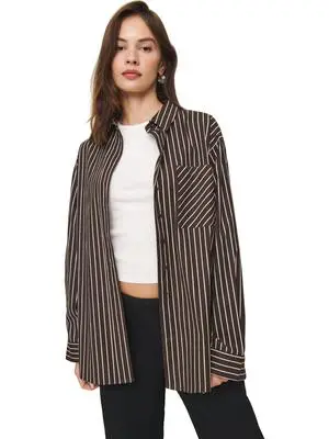 REFORMATION Reformation Eli Oversized Shirt Mole Stripe