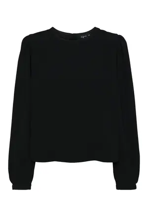 AGNÈS B. Round Neck Top - Black