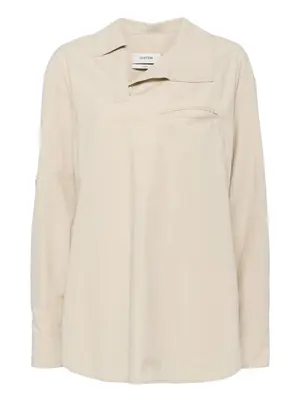SYSTEM Asymmetric Cotton Blouse - Neutrals