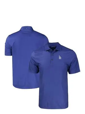 Cutter & Buck Los Angeles Dodgers Big & Tall Pike Eco Tonal Geo Print Stretch Recycled Polo - Royal