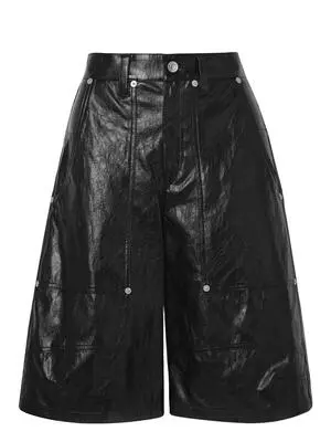 MARANT ETOILE Azilia Faux Leather Shorts - Black