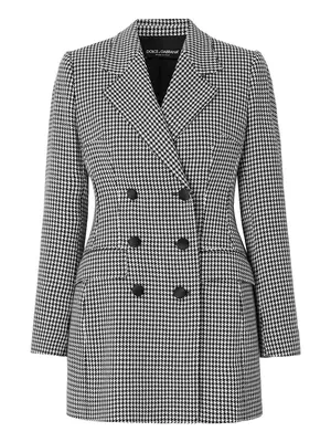 Dolce & Gabbana Double-breasted Houndstooth Blazer - Gray