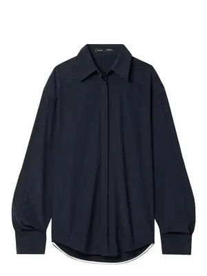 Proenza Schouler Demi Crepe De Chine Shirt - Blue