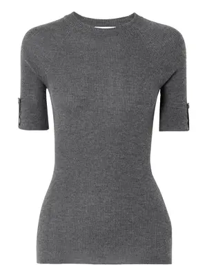 Sasuphi Ribbed Cashmere And Silk-blend Sweater - Gray