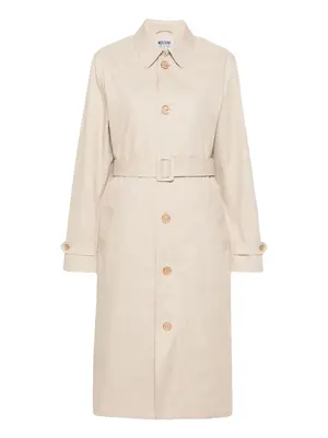 MOSCHINO JEANS Chain-link Detail Trench Coat - Neutrals