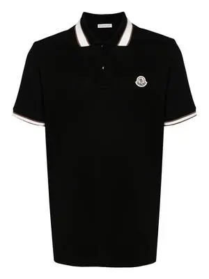 Moncler Logo-patch Polo Shirt - Black