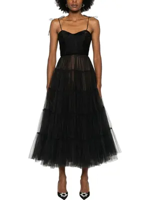 ANA RADU Tulle Maxi Dress - Black