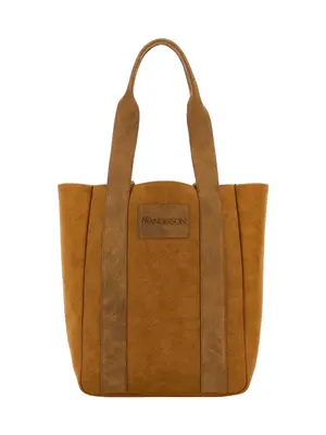 JW Anderson Logo-patch Canvas Tote Bag - Brown
