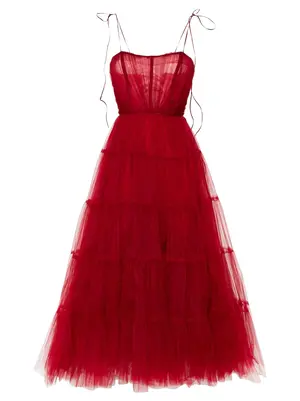 ANA RADU Tulle Maxi Dress - Red