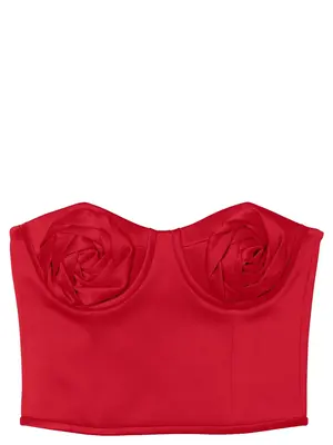 Marc Jacobs Duchess Satin Rose Corset - Red