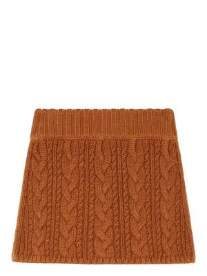 Alanui Cable-knit Skirt - Orange