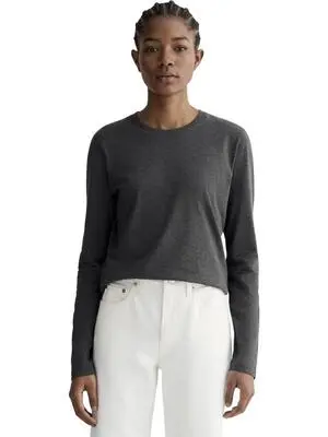 Everlane Slim Long-sleeve Crew Neck T-shirt - Heathered Soot