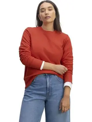 Everlane Crew Neck Terry Sweater Poppy Red