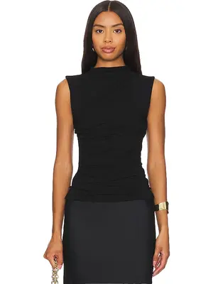 Enza Costa Sleeveless Twist Top - Black