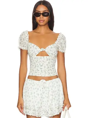 For Love & Lemons Chateau Top - Blue