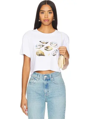 POLYCHROME GOODS Oysters Crop Top - White